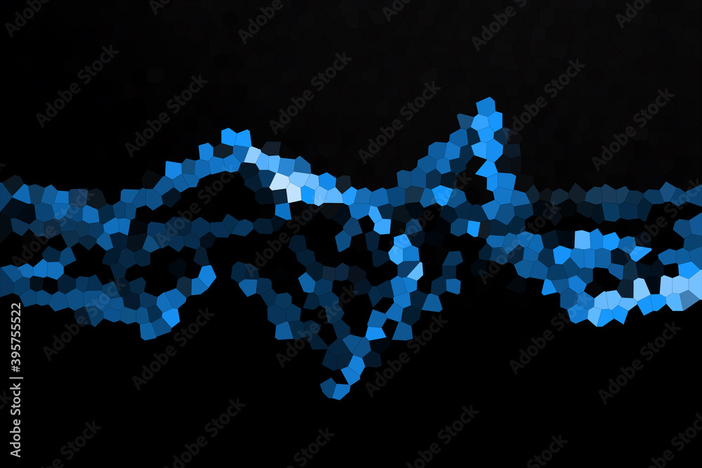 Abstract Blue Neon Glowing Shape Mosaic Tiles Material Texture ...