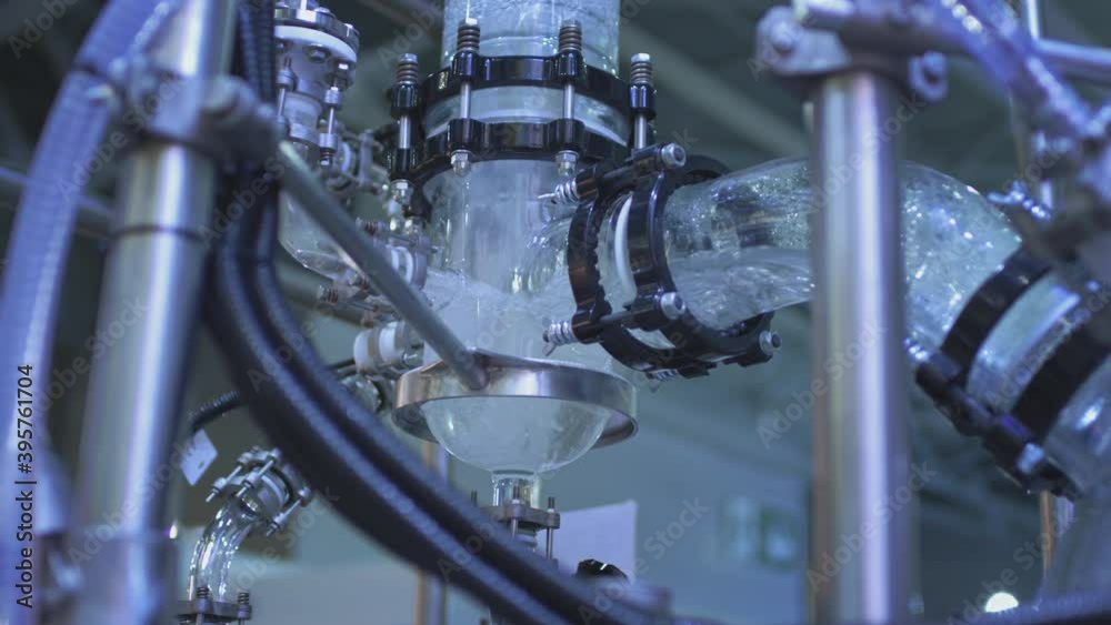 Water flows in a transparent pipe. Transparent pipe to show water flows ...