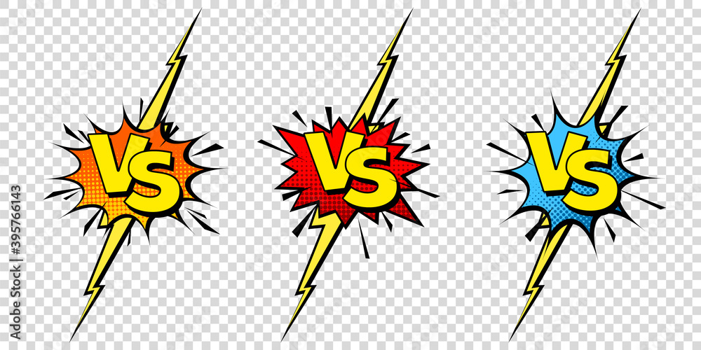 Comic challenge background. Cartoon battle, fight border. Versus or vs ...