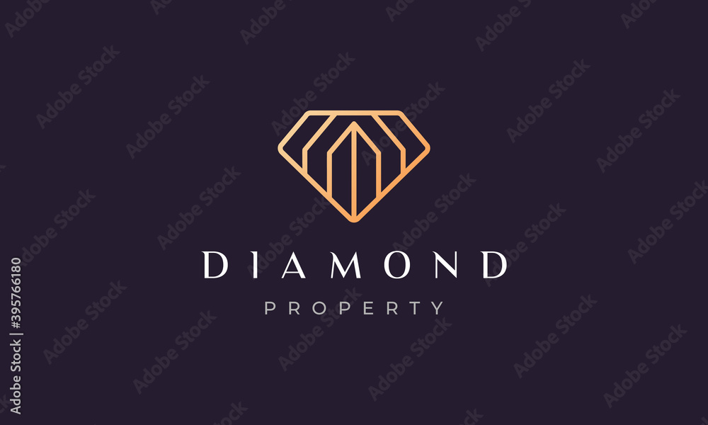 minimalist property diamond logo with modern and luxury style for real ...