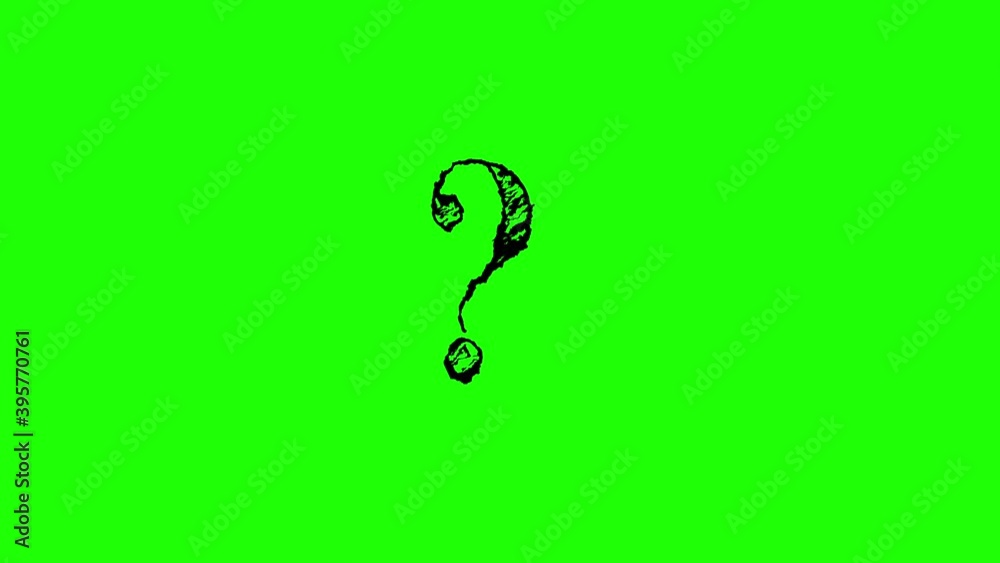 handwritten question mark Jittery Wiggly Motion animation.4k Video ...