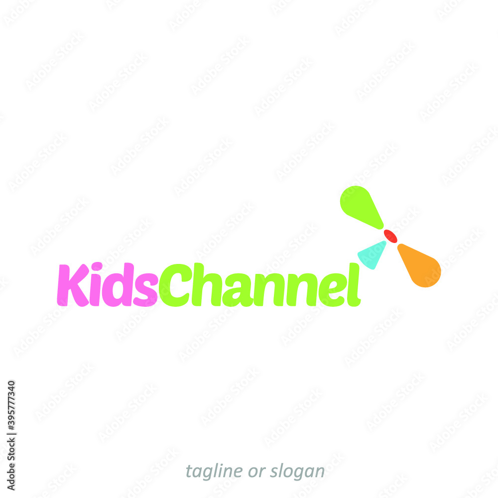Kids Channel logo icon design template Stock Vector | Adobe Stock
