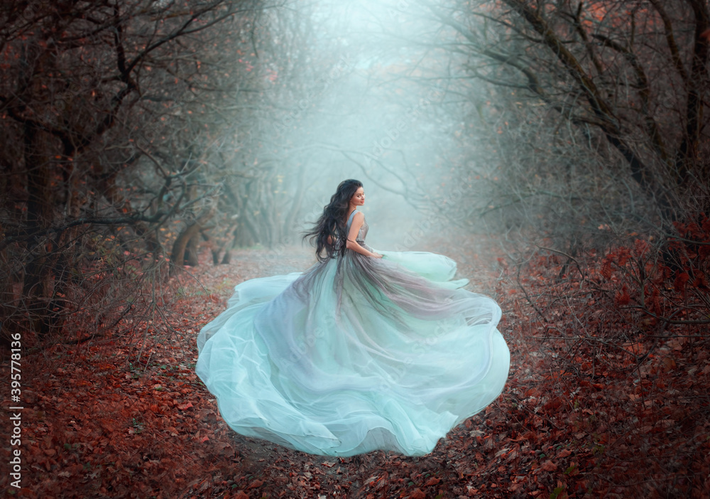 Blurred silhouette of running fairy girl in motion. Beautiful woman ...