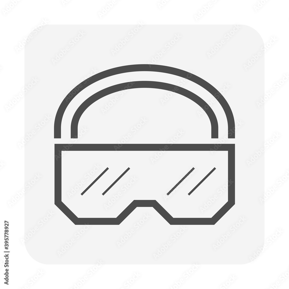 Safety glasses or goggles vector icon. That eyewear or personal ...