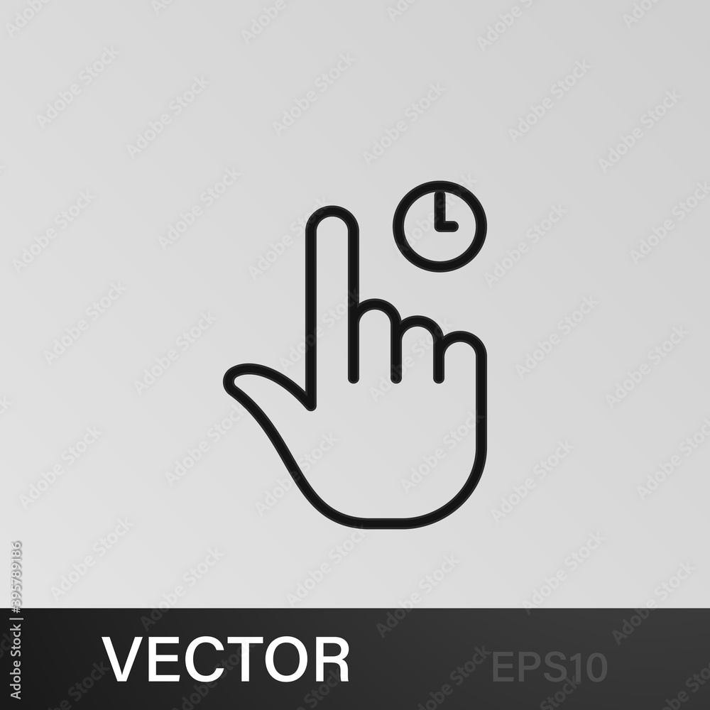 Finger, gesture, hand, hold, one, tap outline icons. Can be used for ...