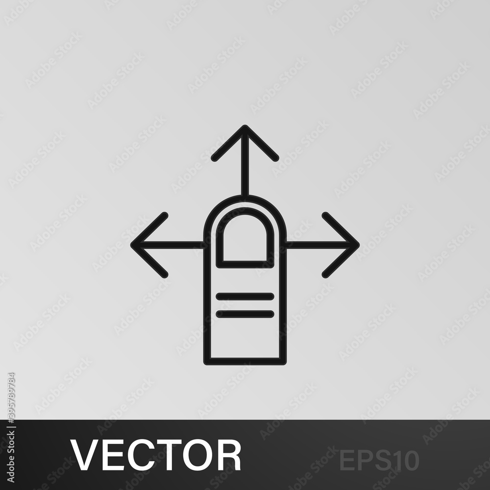 Finger, gesture, hand, one, swipe outline icons. Can be used for web ...