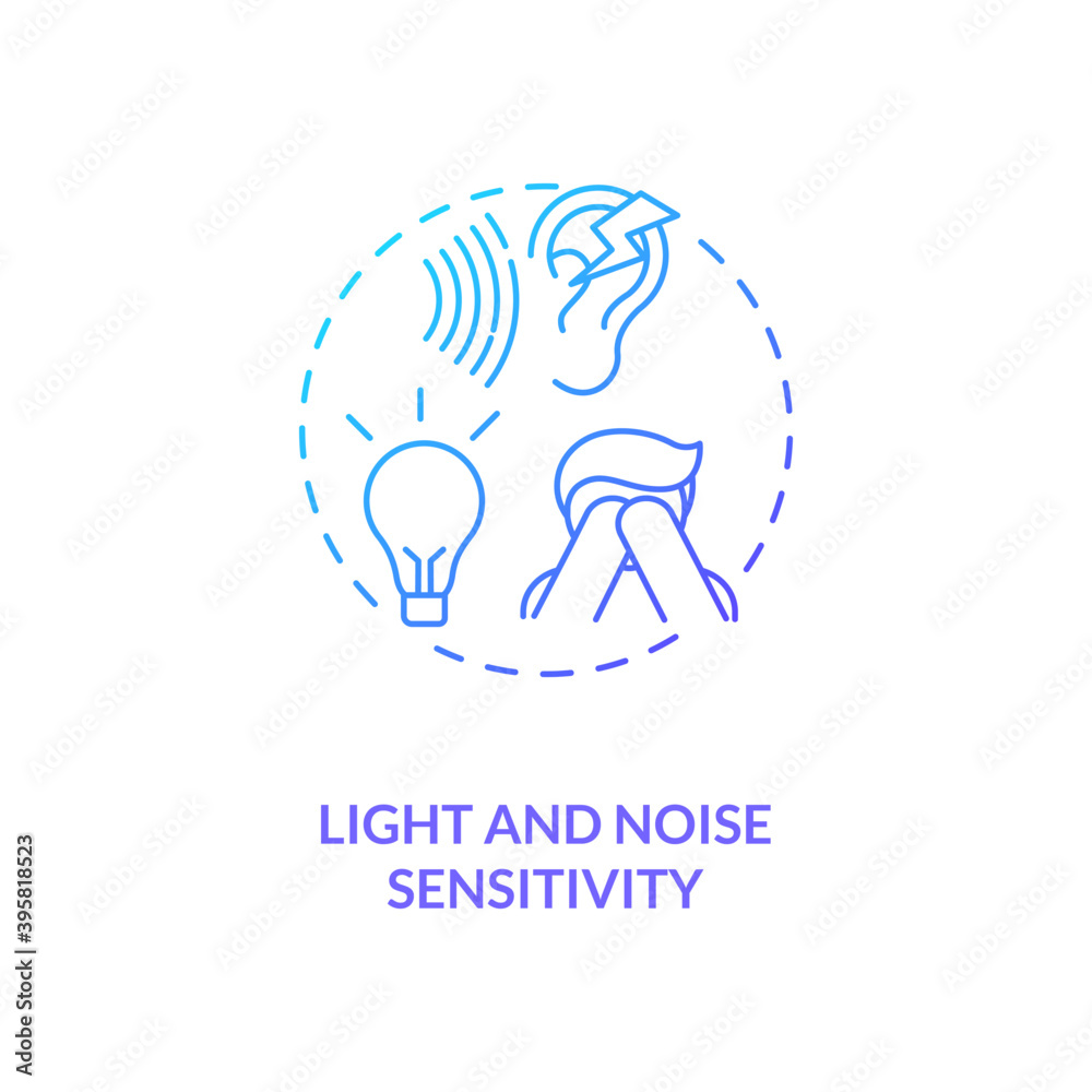 Light and noise sensitivity concept icon. Generalized hypervigilance ...