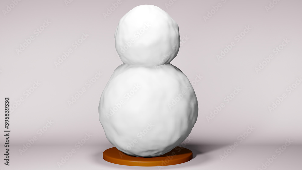 3D Rendering of blank snow man symbol of christmas Represents a happy ...