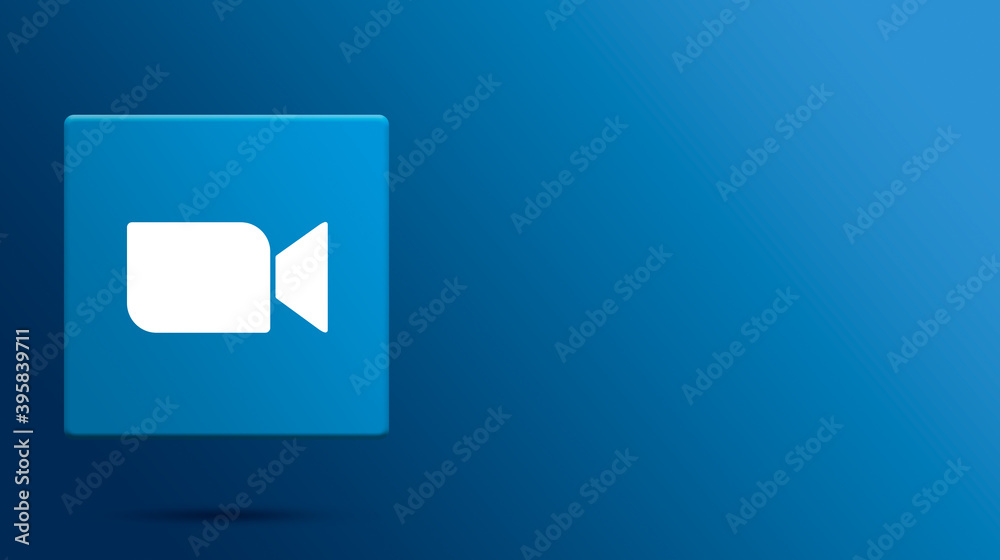 Zoom logo icon on platform 3d rendering background Stock Illustration ...