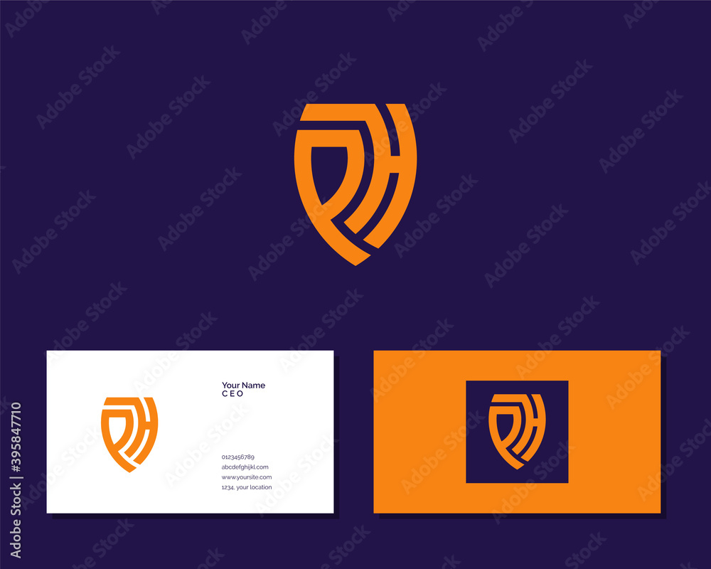 Letter P H logo design. creative minimal monochrome monogram symbol ...