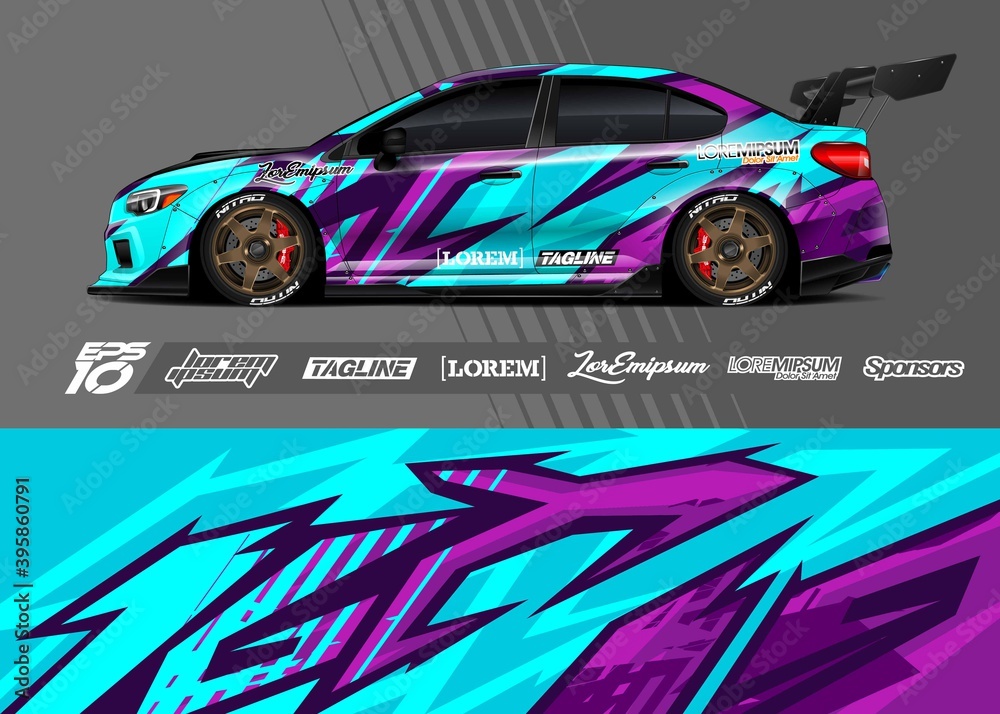Car wrap decal designs. Abstract racing and sport background for racing ...