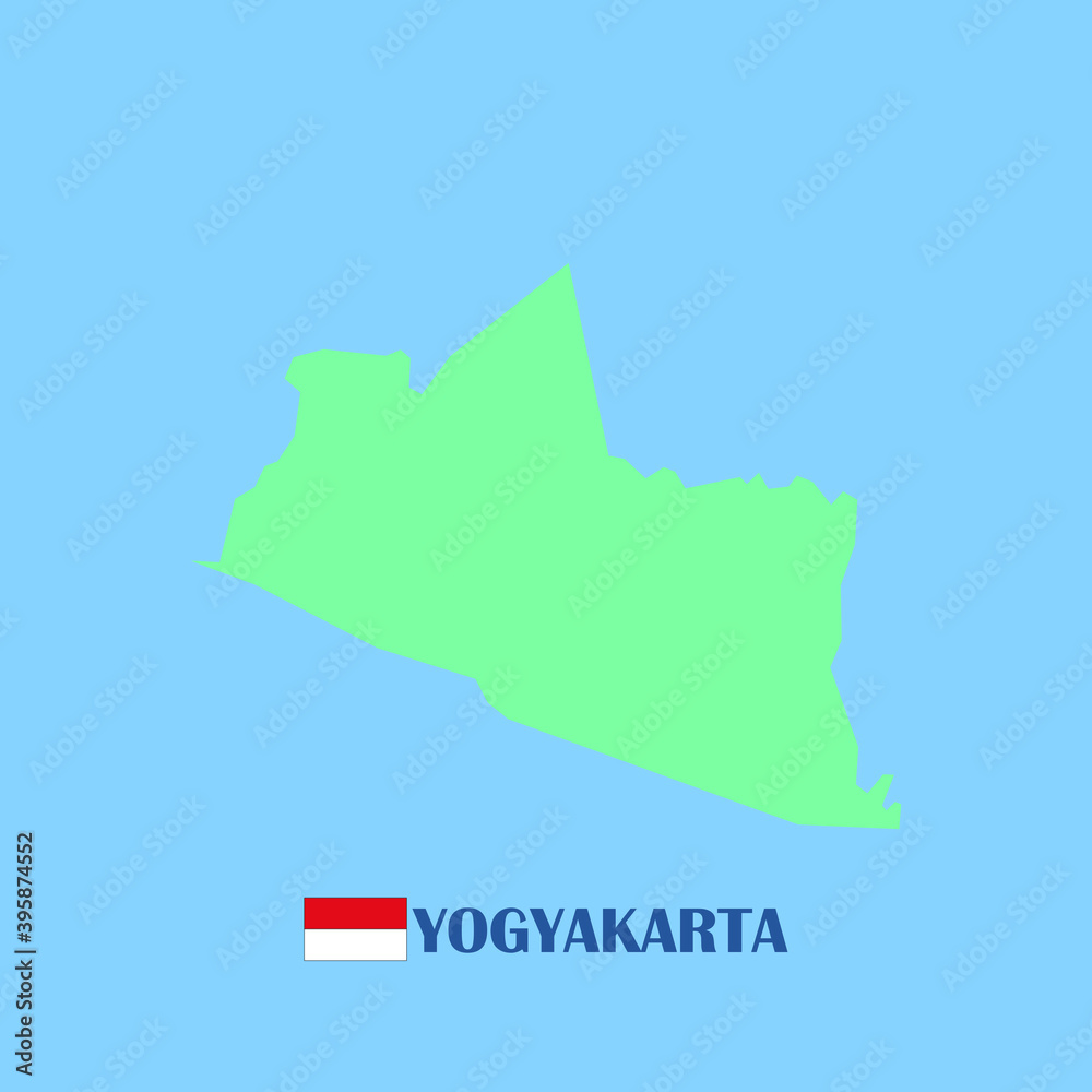 Yogyakarta , map of Indonesia province isolated blue sea background ...