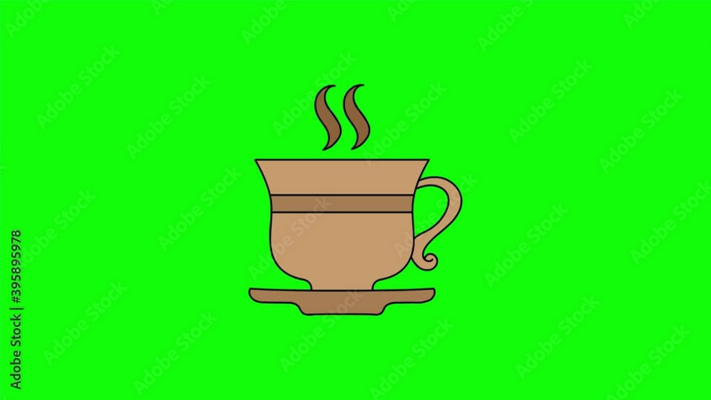 coffee green screen animation. chroma key motion graphics Stock Video ...
