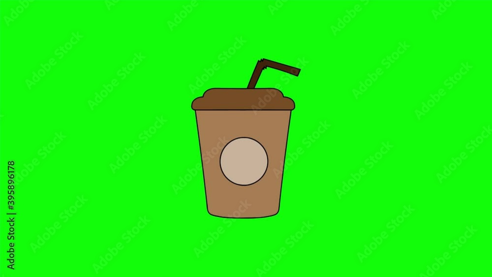 Coffee Green Screen Animation Chroma Key Motion Graphics Stock Video