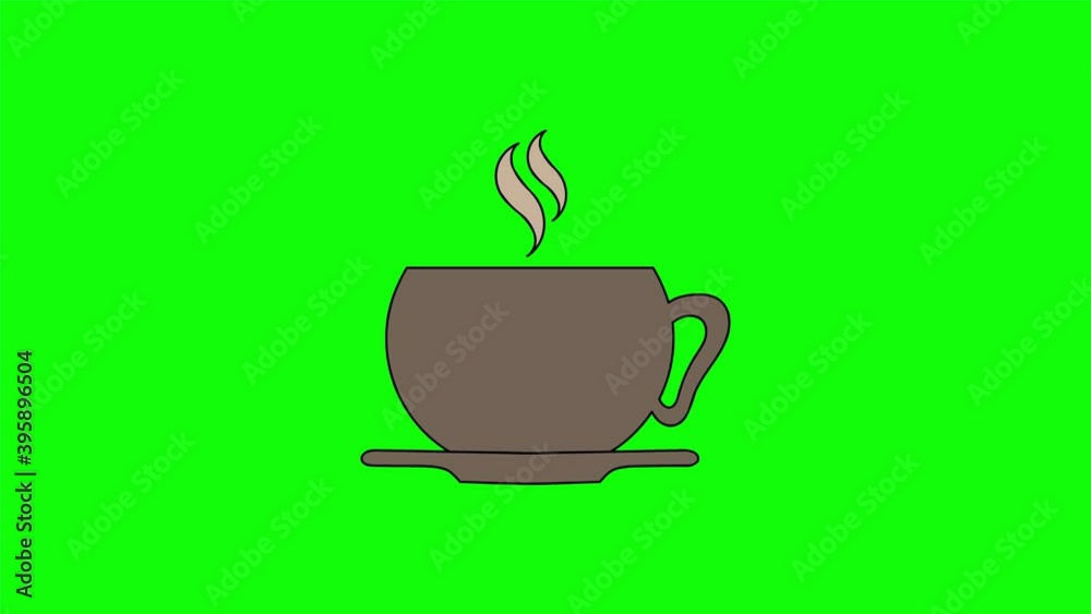 coffee green screen animation. chroma key motion graphics Stock Video ...