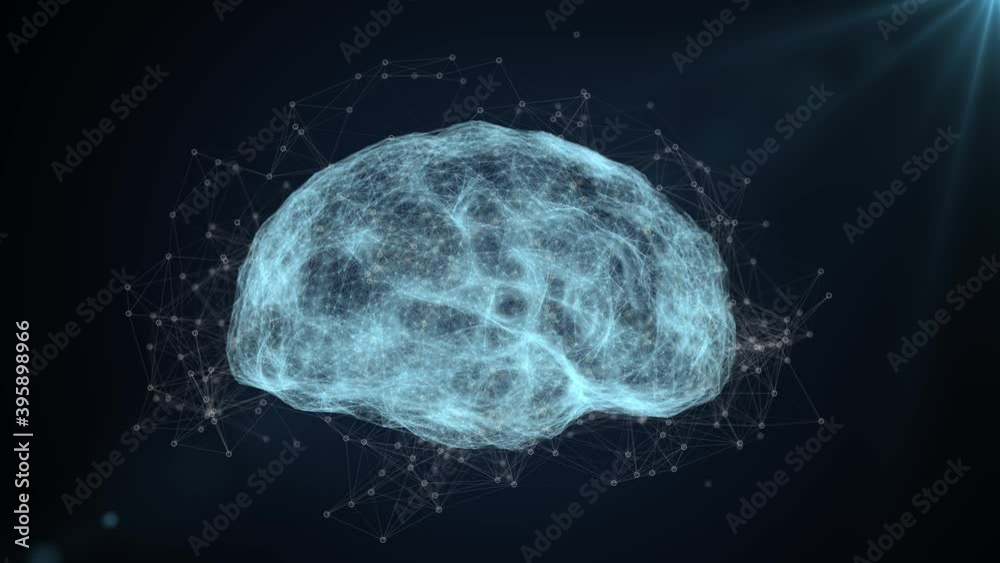 3d animation graphic design of brain in alpha background. Brain showing ...
