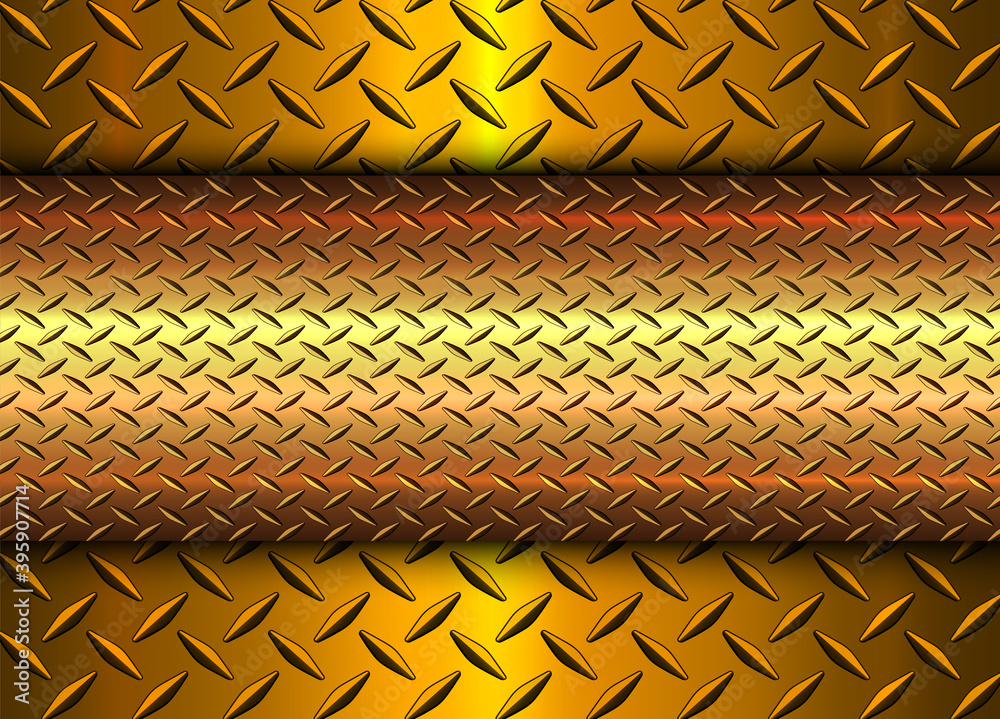 Background gold metallic, 3d golden vector design with diamond plate ...