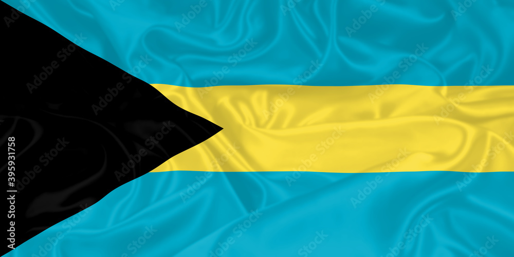 Bahamas Flag waving. National flag of Bahamas with waves and wind ...