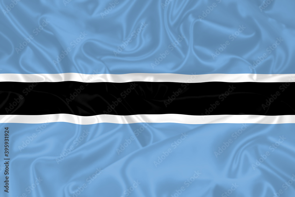 Botswana Flag waving. National flag of Botswana with waves and wind ...
