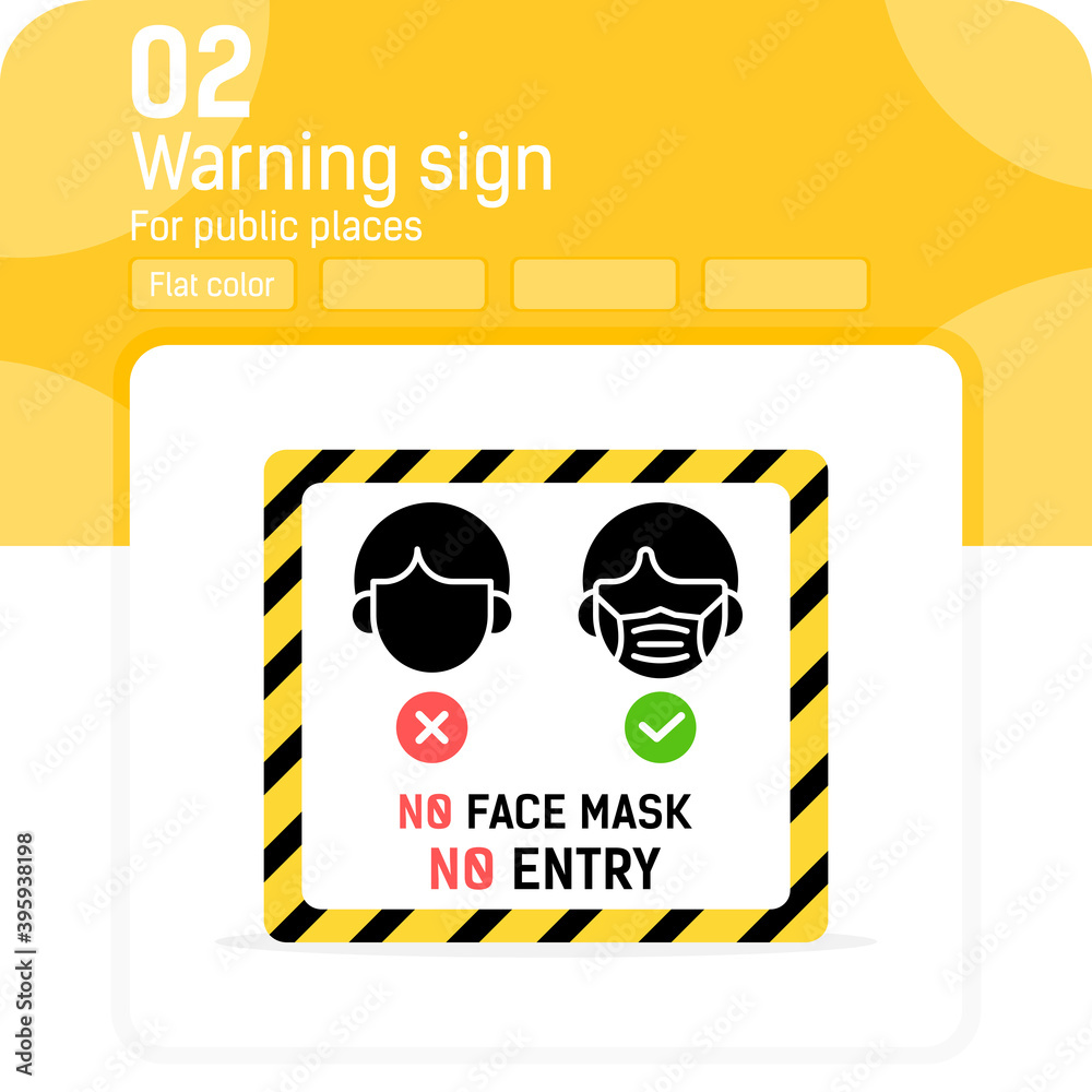 no entry without face mask sign with high quality flat style isolated ...