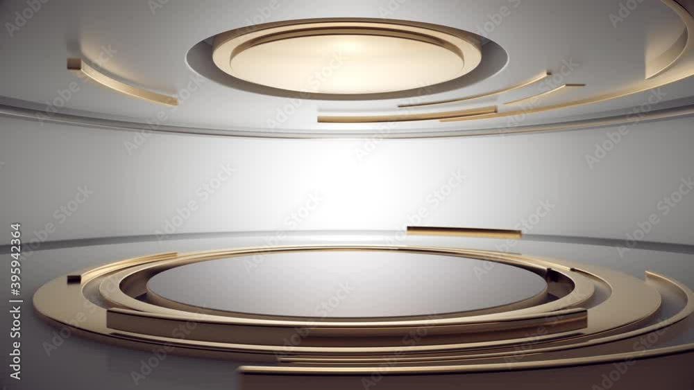 Product scene 3d animation with podium and abstract white background ...