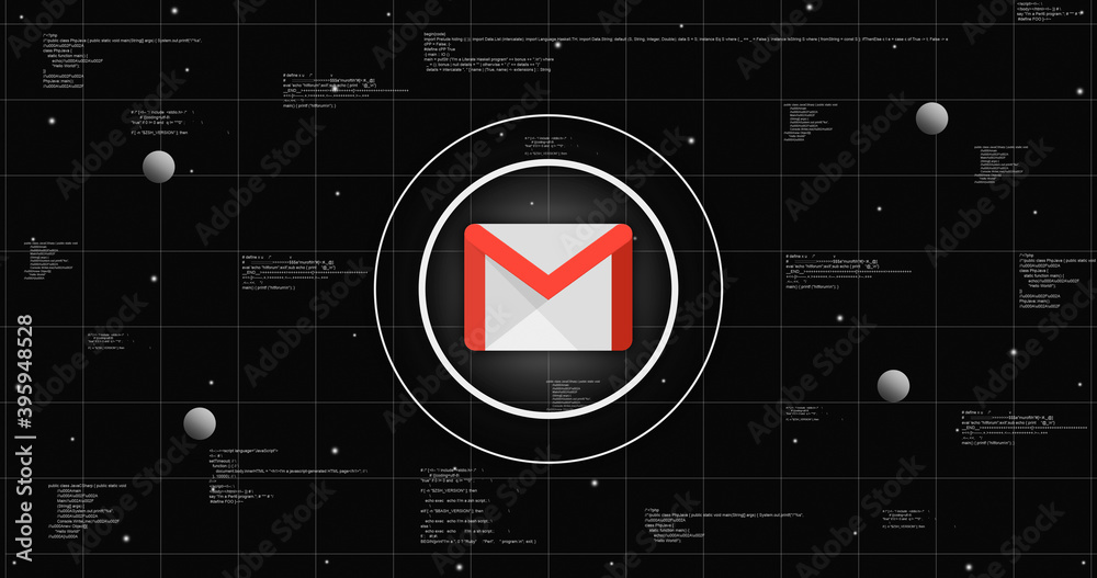 Gmail logo icon on technology futuristic background Stock Illustration ...