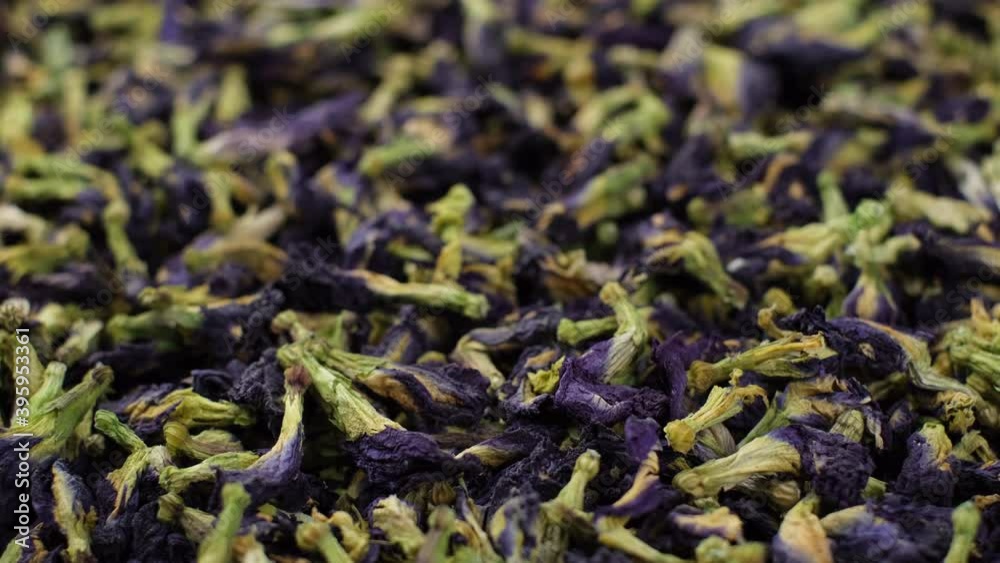 dried blue butterfly pea flowers top view. superfoods Stock ビデオ | Adobe ...