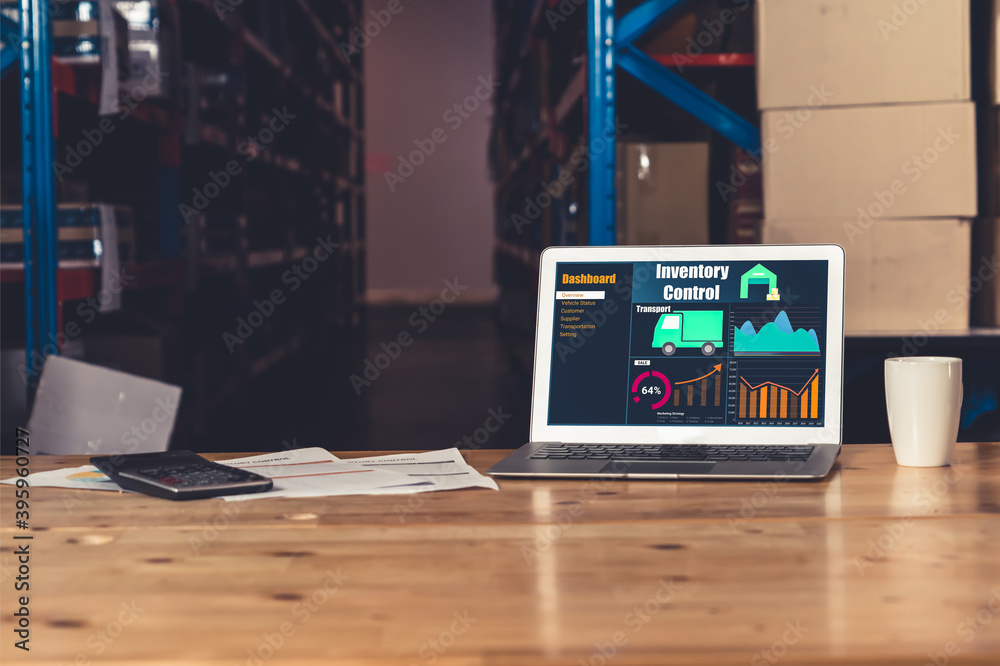 Warehouse management software application in computer for real time ...