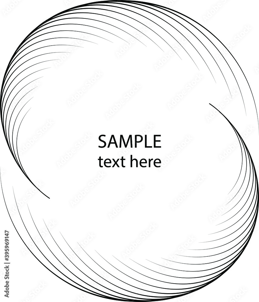 White curved speed lines in abstract circle form. Vector illustration ...