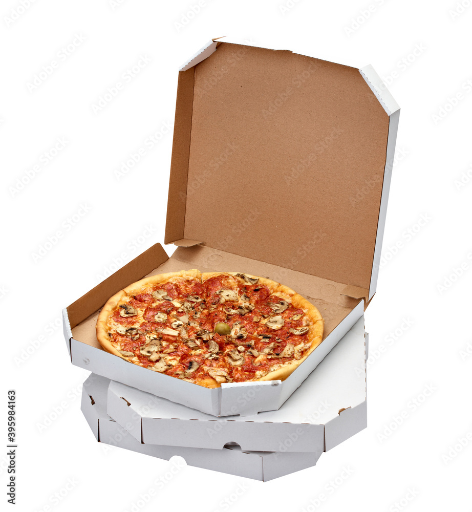 pizza box food cardboard delivery package meal dinner lunch Stock Photo ...