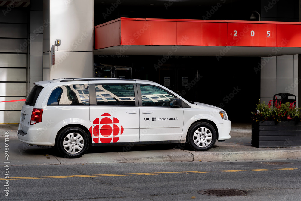 Toronto, Canada - November 28, 2020: A CBC Radio-Canada vehicle parking ...