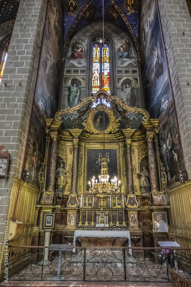 Interior of Roman Catholic Perpignan Cathedral of Saint John the ...