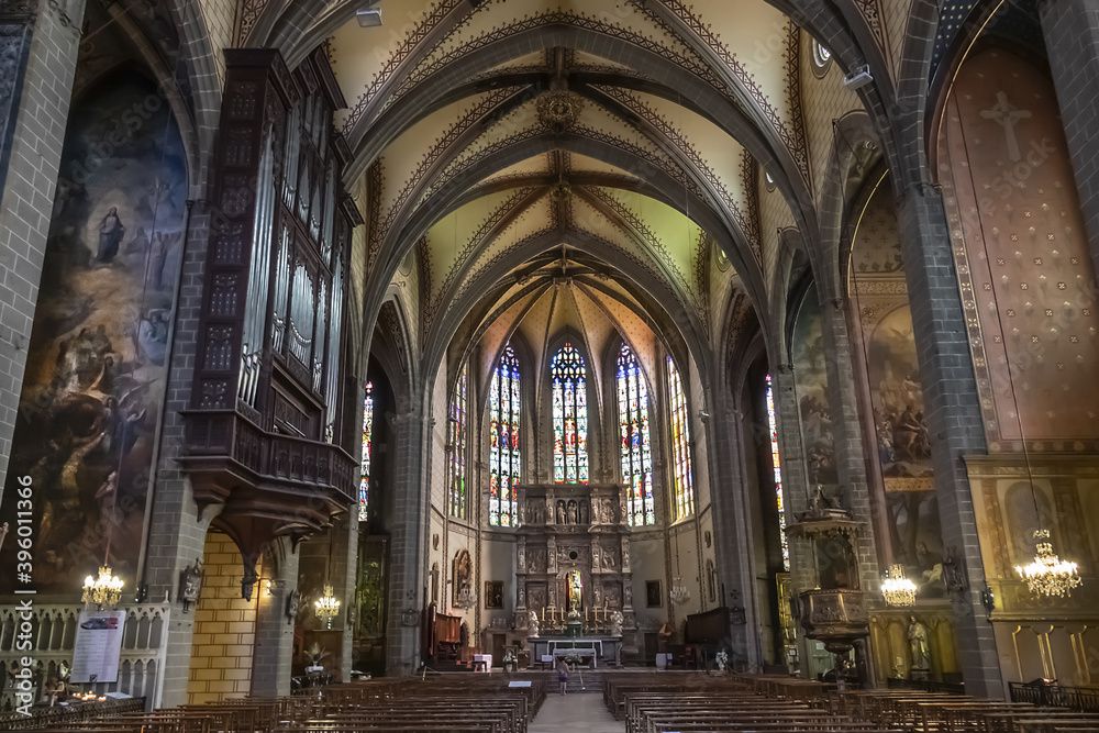 Interior of Roman Catholic Perpignan Cathedral of Saint John the ...