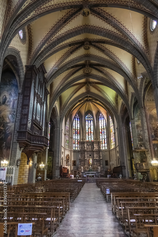 Interior of Roman Catholic Perpignan Cathedral of Saint John the ...
