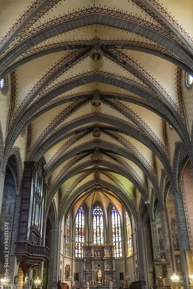 Interior of Roman Catholic Perpignan Cathedral of Saint John the ...