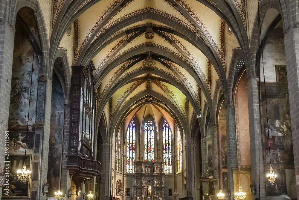 Interior of Roman Catholic Perpignan Cathedral of Saint John the ...