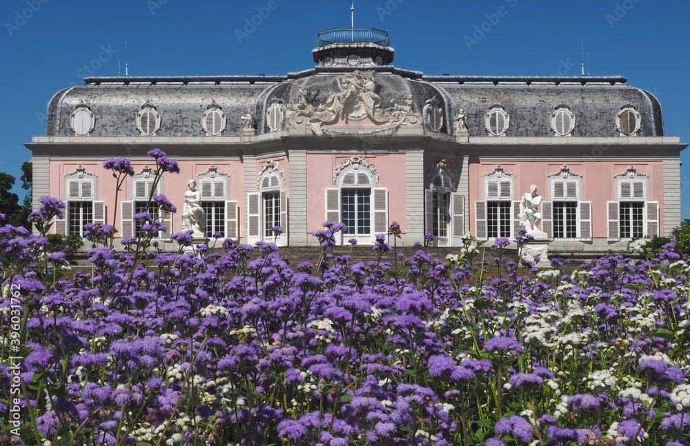 Beautiful castle Schloss Benrath in Duesseldorf in Germany with a big ...
