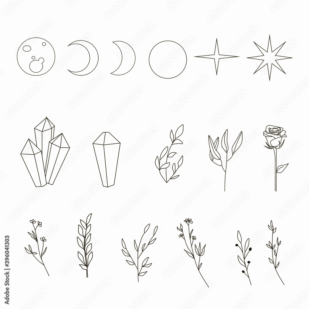 loral logo elements-SVG frames-Vector illustrations - Branding Kit-boho ...