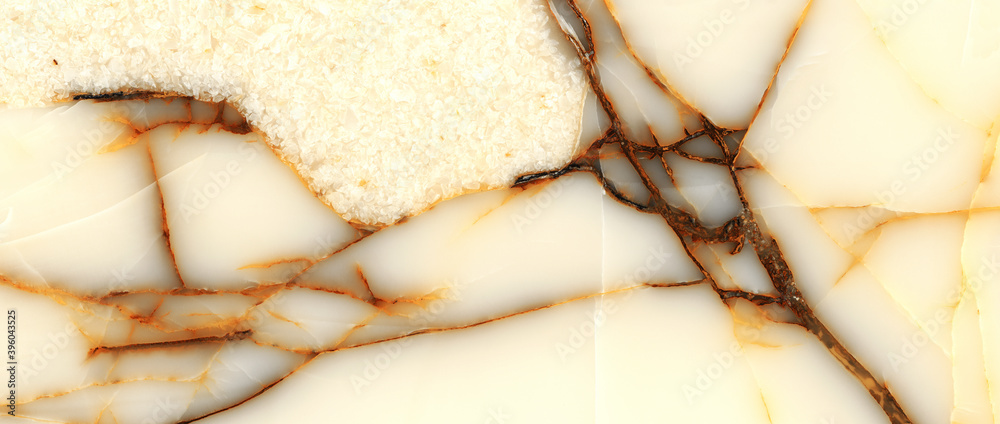 Luxurious ivory onyx marble texture with brown veins, polished marble ...