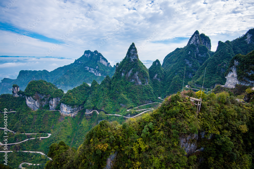 Beautiful landscape of Tianmen mountain national park, Hunan province ...