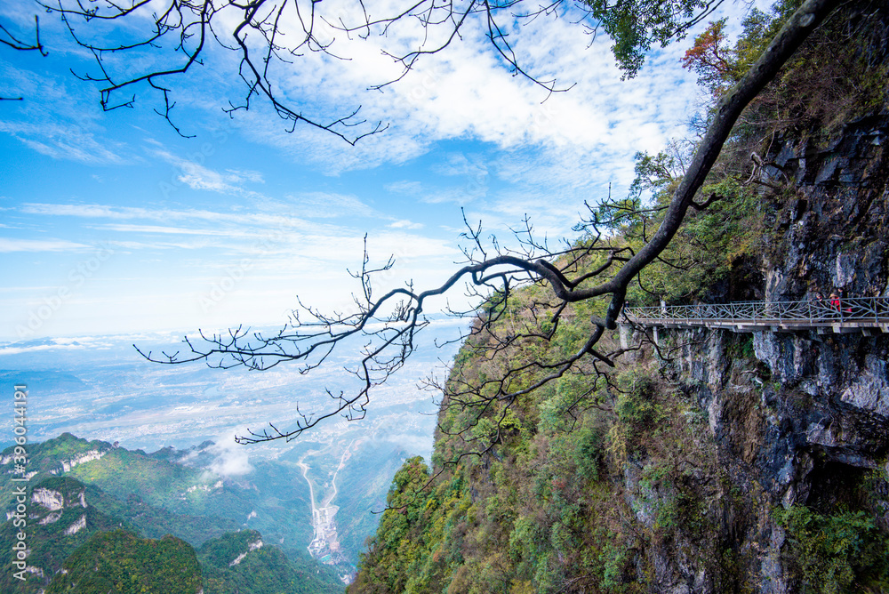 Beautiful landscape of Tianmen mountain national park, Hunan province ...