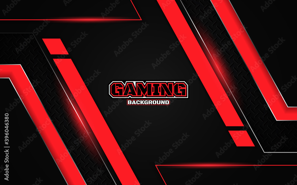 Abstract futuristic black and red gaming background with modern esport ...