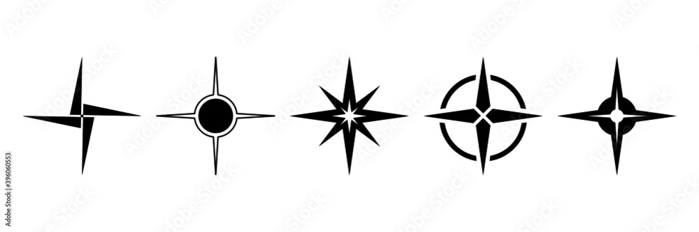 Map direction icon. North arrows vector set. Stock Vector | Adobe Stock