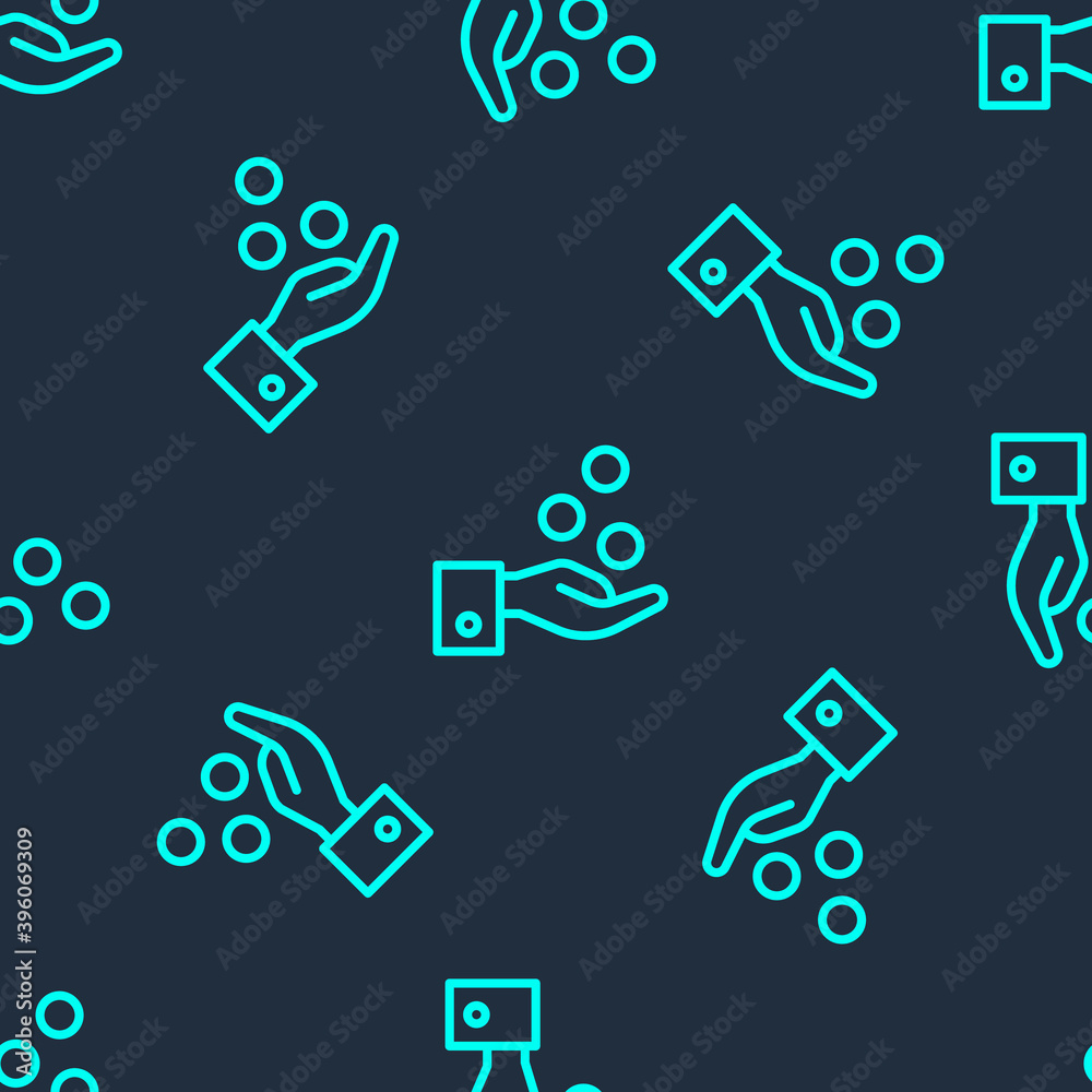 Green line People paying tips to service staff in restaurant and hotel ...