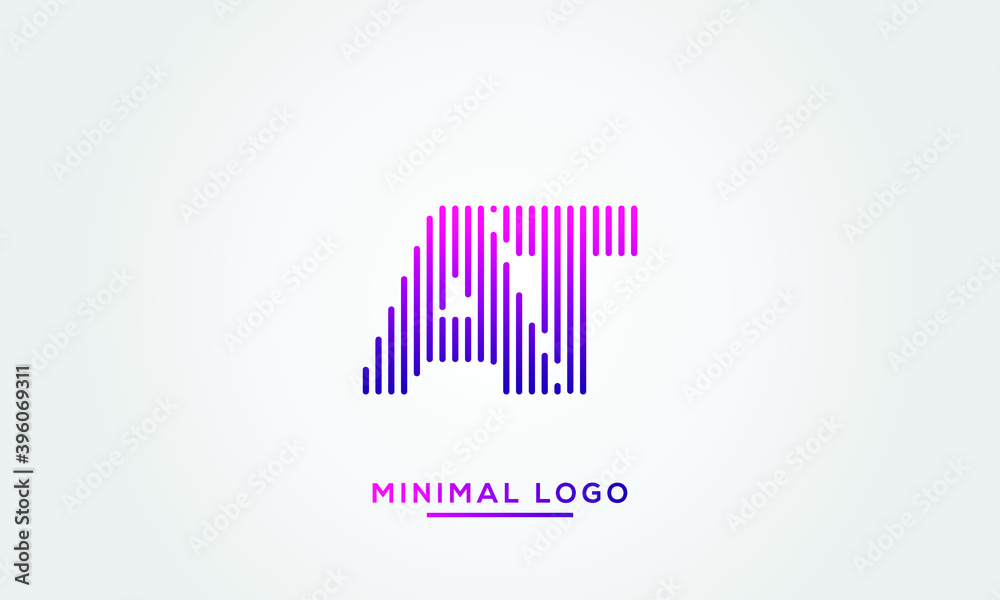 AT logo letter monogram alphabet initial symbol vector design Stock ...
