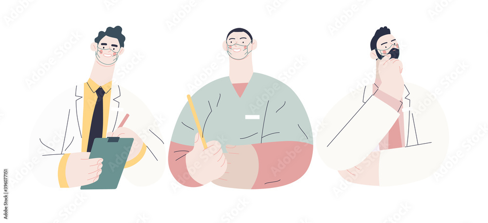 Vetor de Medical insurance -best doctors -modern flat vector concept ...