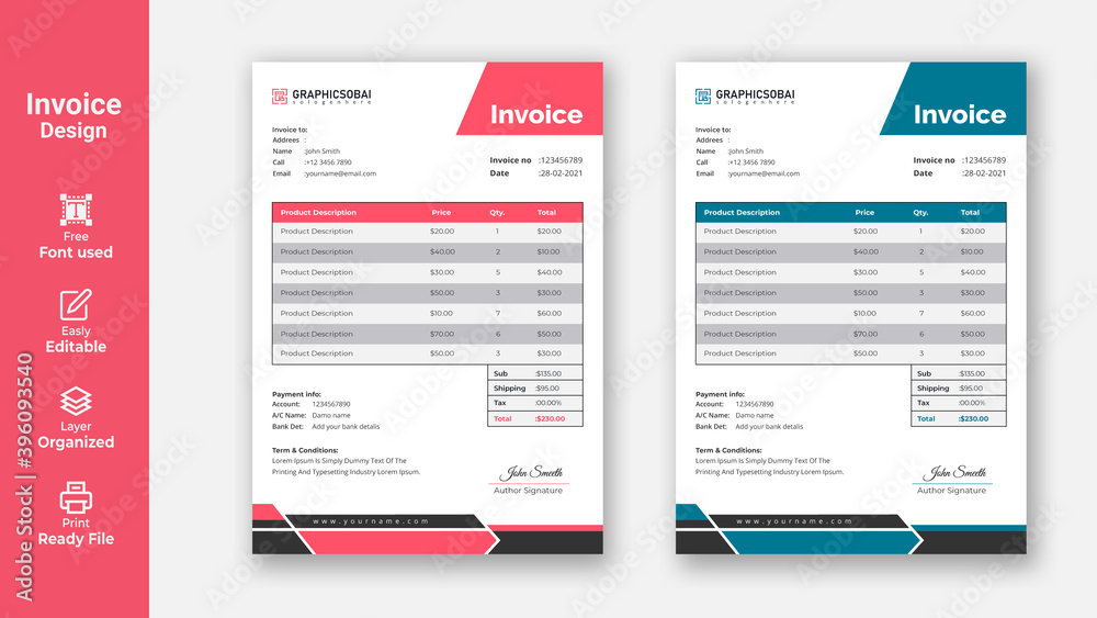 Business invoice form template, Invoice bill design template, Bill form ...