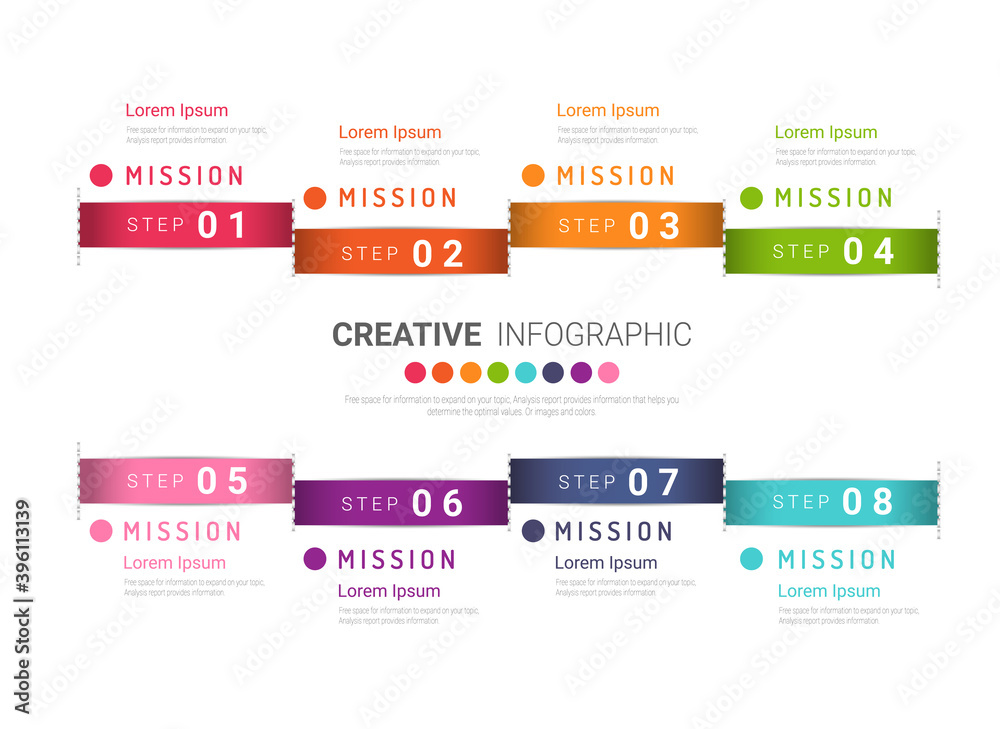 Infographic design template with numbers 8 option for Presentation ...