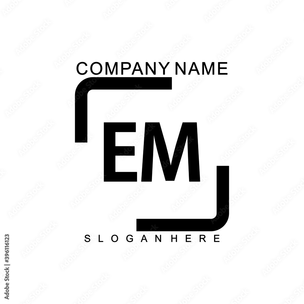 Unique attractive creative modern initial initial based EM letter icon ...
