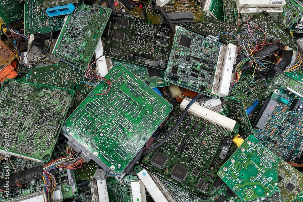 Scrap yard printed circuit board electronic waste for recycling with ...